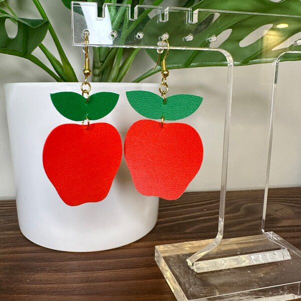 Apple Earring Template Svg, Dxf, Eps, Png, Apple Two Parts Earrings ...