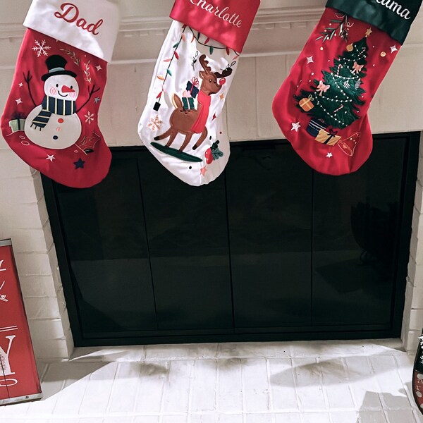 Personalized Christmas Stockings Luxury Velvet Stocking Embroidered ...