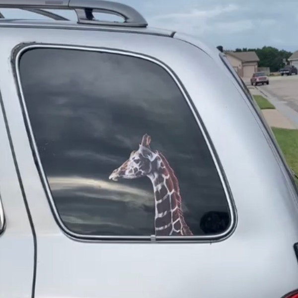 STICKER, Giraffe Window Sticker, Car Sticker, Giraffe Car Decal, Funny ...