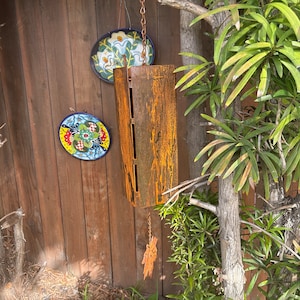 Ready to Ship Small Rustic Wind Bell With Oak, Maple, Heart or Sun Wind ...