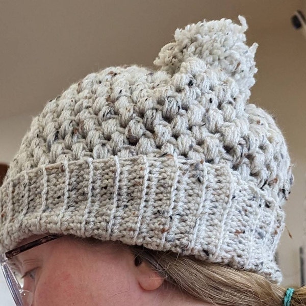 CROCHET PATTERN & VIDEO/ Pebble Puff Stitch Hat, Baby to Adult Sizes ...