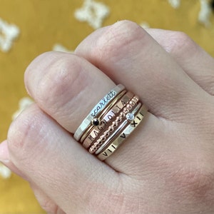 Stacking Rings with Names Stackable name rings Thick rings | Etsy