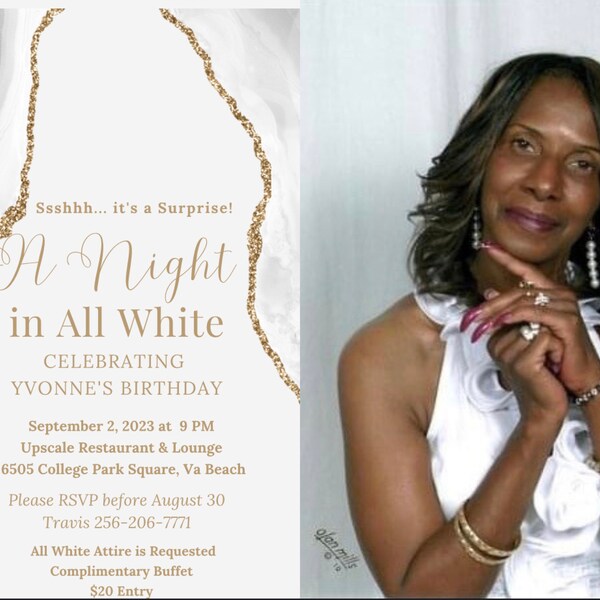 Editable All White Affair Invitation With Picture, All White Party ...