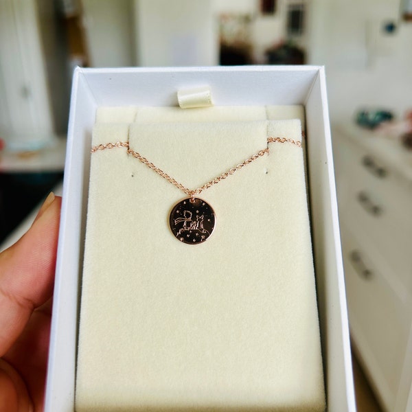 Personalized the Little Prince Character 14k or 18k Gold Necklace ...
