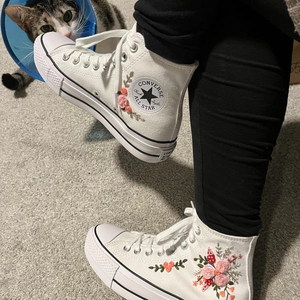 Custom Wedding Platform Converse, Bridesmaid Shoes, Sneakers ...