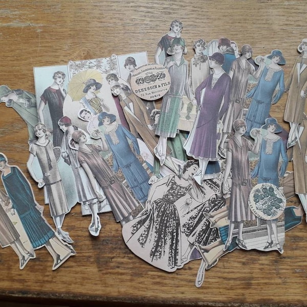 Cute Ladies Stickers | Vintage Journaling Craft Supplies | 1920s Girls ...