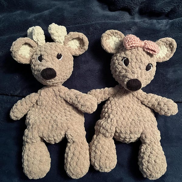 Crochet Pattern: Dash the Deer Snuggler or Plushie, Deer Crochet, Deer ...