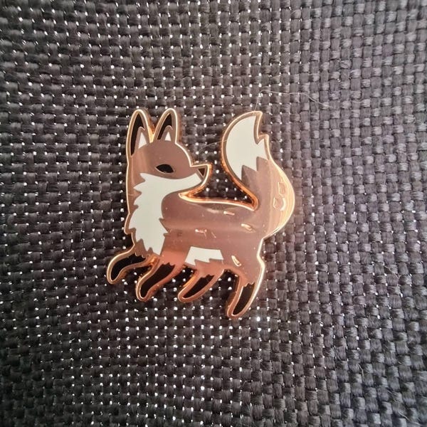 Rose Gold Fox Enamel Pin Badge - Etsy