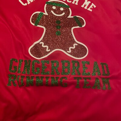 GINGERBREAD RUNNING TEAM Holiday / Christmas Race / Run Glitter Red ...
