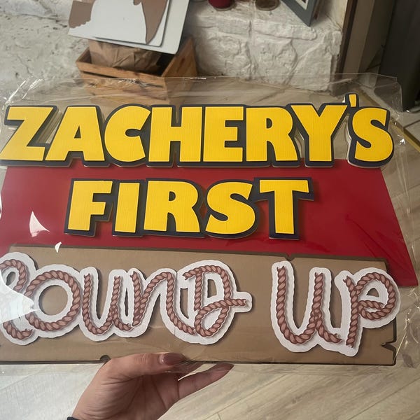 Toy Story First Round-up Sign: 3D Birthday Party Photo Prop - Etsy