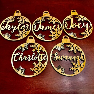 Personalized Christmas Ornaments Personalized Custom Bauble Laser Cut ...
