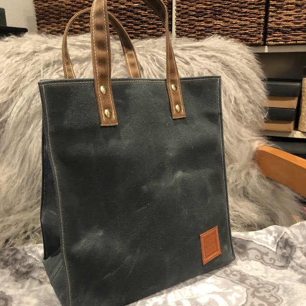 Small Waxed Canvas Tote Bag. Work Bag for Your Daily Essentials ...