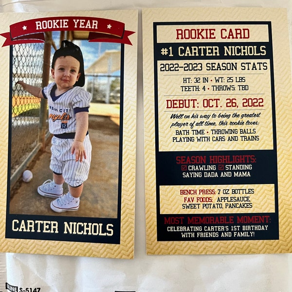 Baseball Player Card, Rookie of the Year, Most Valuable Player, All ...