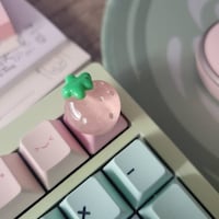 ARTISAN Strawberry Bunny Keycap Pink Green Transparent Cute Kawaii ...