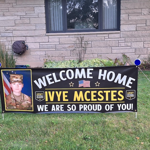Military Welcome Home Banner - Army National Guard Boot Camp Welcome ...