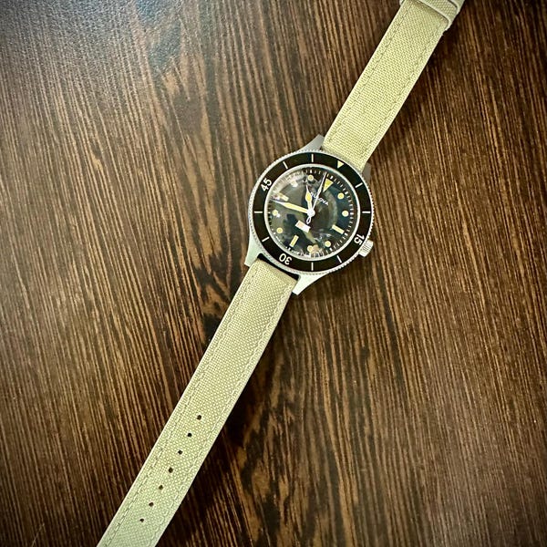 Bespoke Racing Rally Navy Mix Red Epsom Leather Watch Strap, Slim Watch ...