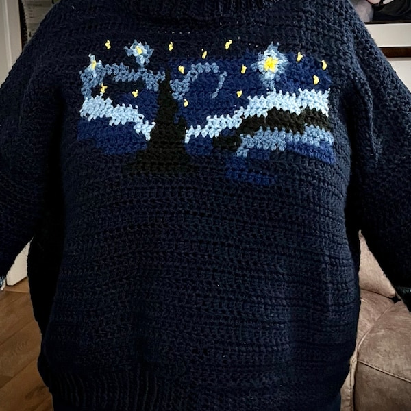 Starry Night Sweater - Crochet Pattern - Etsy