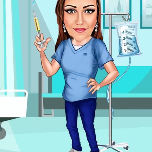 Custom Female Super Boss Cartoon Portrait, Boss Portrait, Gifts for ...