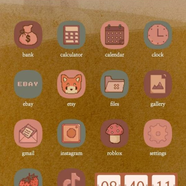 Cozy Fall Organizer Theme Wallpaper Background Custom Desktop Icon Set ...