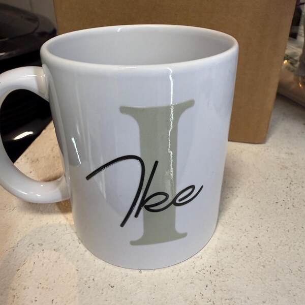 Holiday Name Mug, Winter Name Mug, Custom Initial Mug, Christmas Gift ...