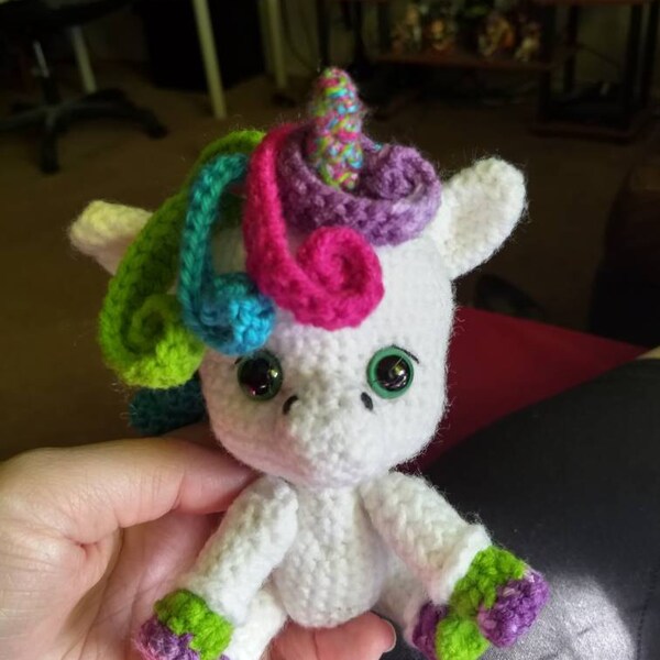Elfin Thread Lily Rainbow Cheeks the Chibi Unicorn Amigurumi PDF ...