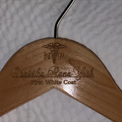 1st White Coat Hanger, Personalized Nurse Practitioner Hanger, Nurse ...