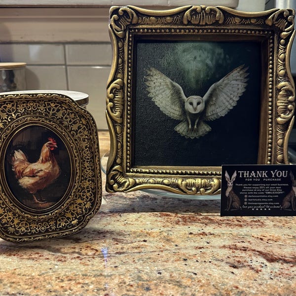 Ghost Holding A Candle Miniature Wall Art Haunting Ghost Small Framed ...