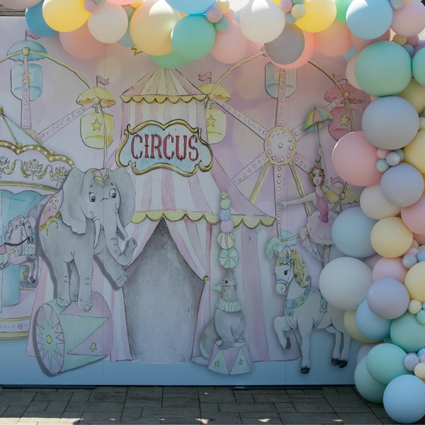 PRINTABLE Carnival Pink, Pink Circus Backdrop, Candy Table Backdrop ...