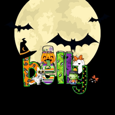 Halloween Doodle Letters With Clip Art PNG Files, Make Your Own Name ...