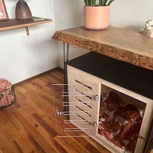 Modern Dog Crate With Acrylic Sliding Door With a Stopper - Etsy
