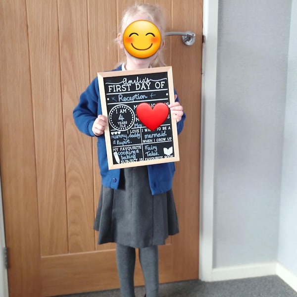 Personalised First Day of School Board | Back to School Chalkboard ...
