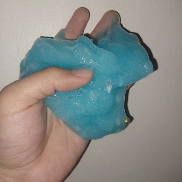 Blue Lagoon Slime, Ocean Scented Clear Slime With Jelly Cubes and Crab ...