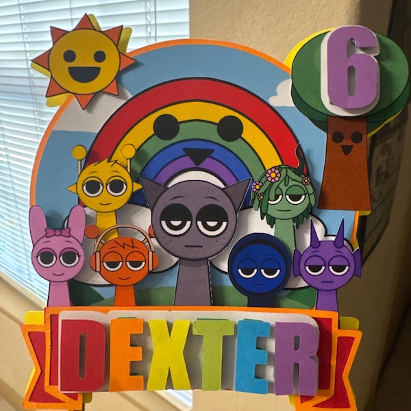 Sprunki Cake Topper | Sprunki Birthday Decoration | Sprunki Party ...