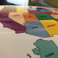 USA UNITED STATES Regions Blank Map Glossy Poster Picture Photo Print ...