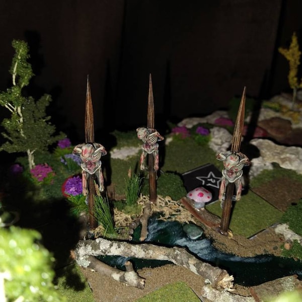 Impaled Skeletons - 28mm 32mm 40mm Printable Scenery Shadowfey Wilds ...