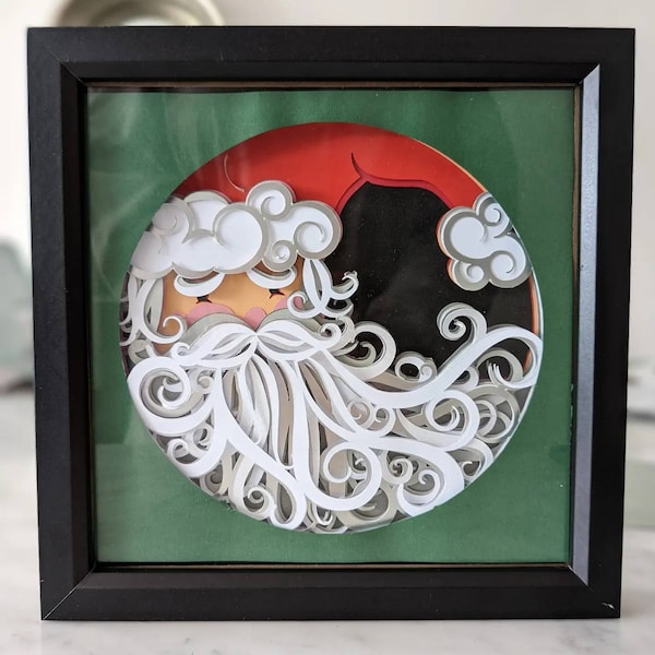 3D SANTA Svg - Father Christmas Svg - CHRISTMAS Svg - CHRISTMAS Shadow ...