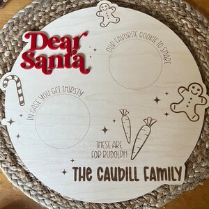 Santas Milk and Cookie Tray, Dear Santa, Cutting Board, Personalized ...