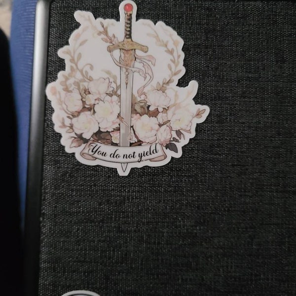 You Do Not Yield Sticker: Throne of Glass Sword, Floral Vinyl Decal - Etsy