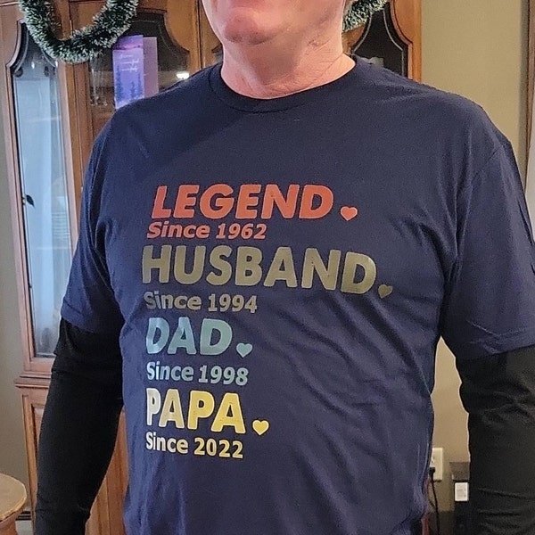Custom Dad With Years Shirt, Papa With Year, Gift for Husband, Father's ...