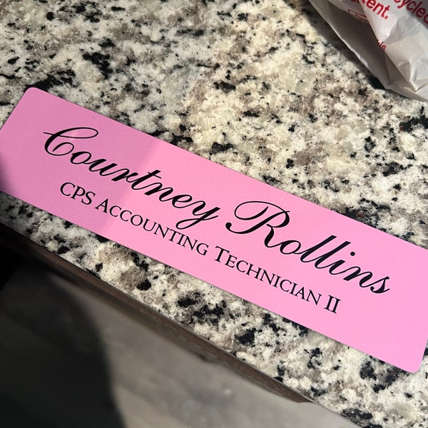 2"x8" Custom Imprinted Name Plate Insert Fits Standard Wall and Desk ...