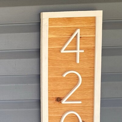 White Cedar Cedar House Numbers Cedaraddress Sign White House Numbers ...