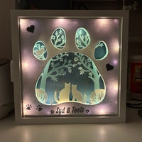 2,3,4 Cats Paw Shadow Box SVG, 3d Papercut SVG, Layered Paper Art ...