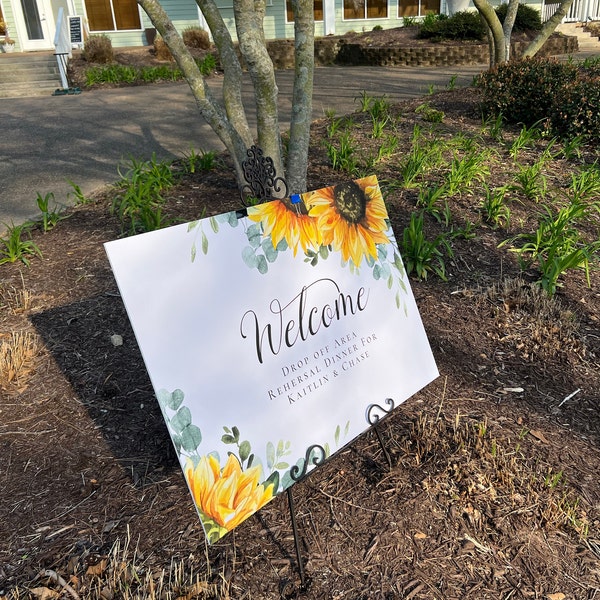 Sunflower Themed Welcome Sign, Poster Editable Digital Instant Download ...