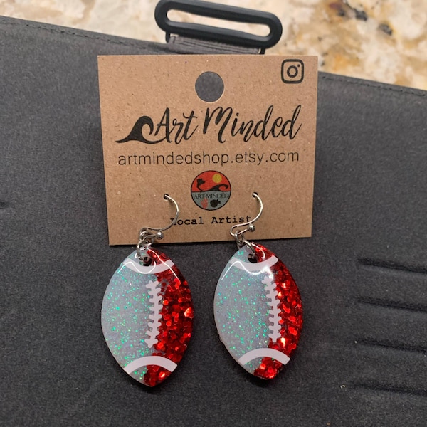Sparkly Football Earrings, Personalized Custom Game Day Earrings ...