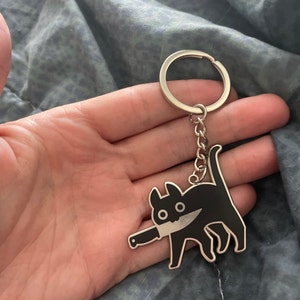 Knifecat Metal Keychain - Etsy