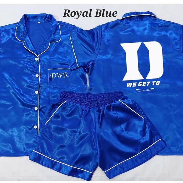 Dusty Blue Pj's,personalized Satin Pyjamas,bridesmaid Pajama Set ...