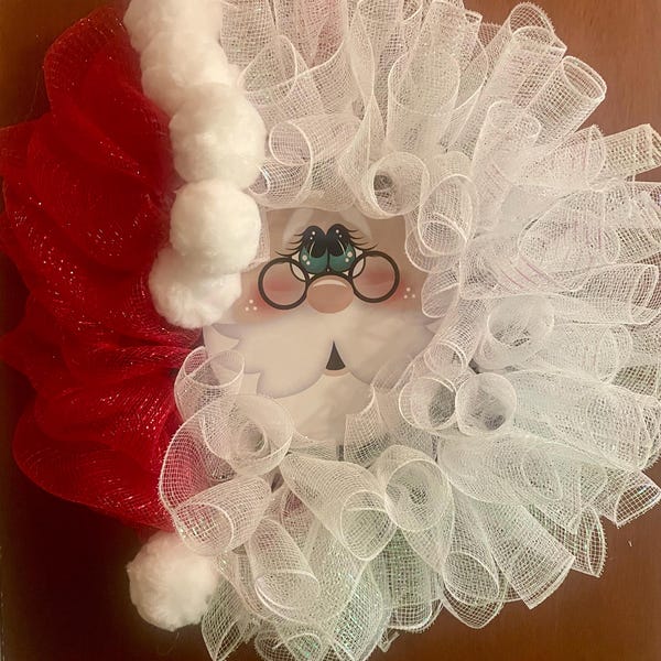 Santa Claus Face Wreath,santa Claus Wreath Sign,christmas Wreath Sign ...
