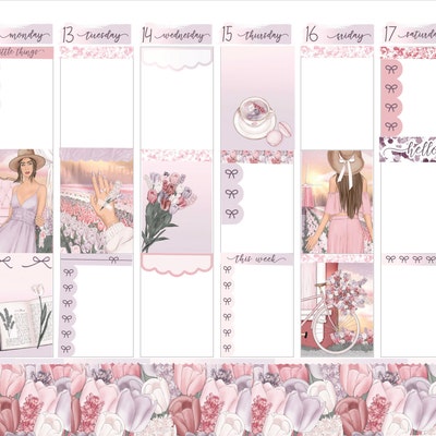 Printable Vertical Weekly Planner Sticker Kit Seance Foil Ready ...