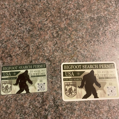 Bigfoot Search Permit 2x3.5 Wallet-sized Metal Card - Etsy