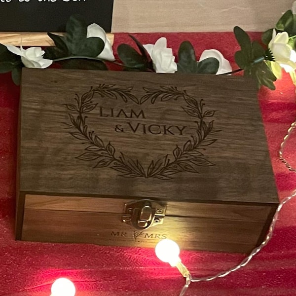 Custom Personalized Wooden Keepsake Box - Valentines Gift for Him, Her ...